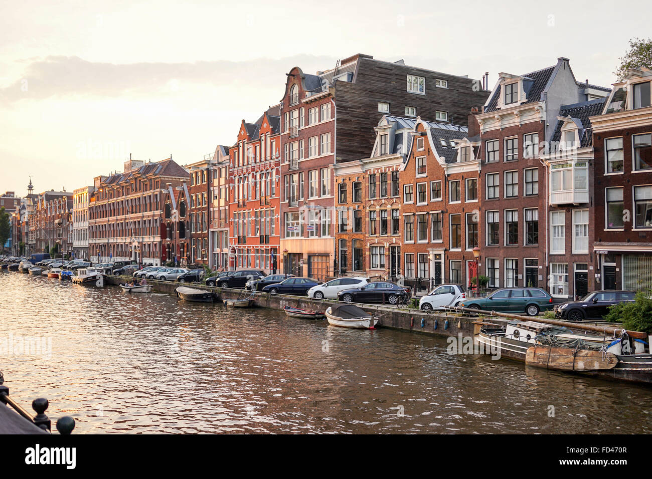 Amsterdam - June 12: Prinsengracht canal a beautiful sunset on June 12 ...