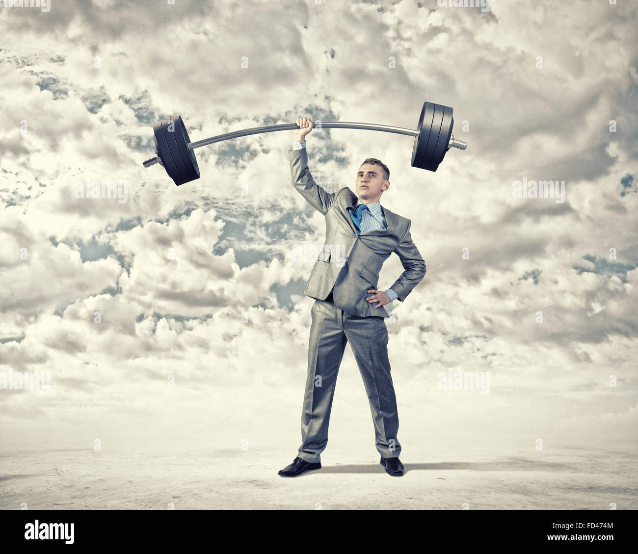 Man lift barbell head hi-res stock photography and images - Alamy