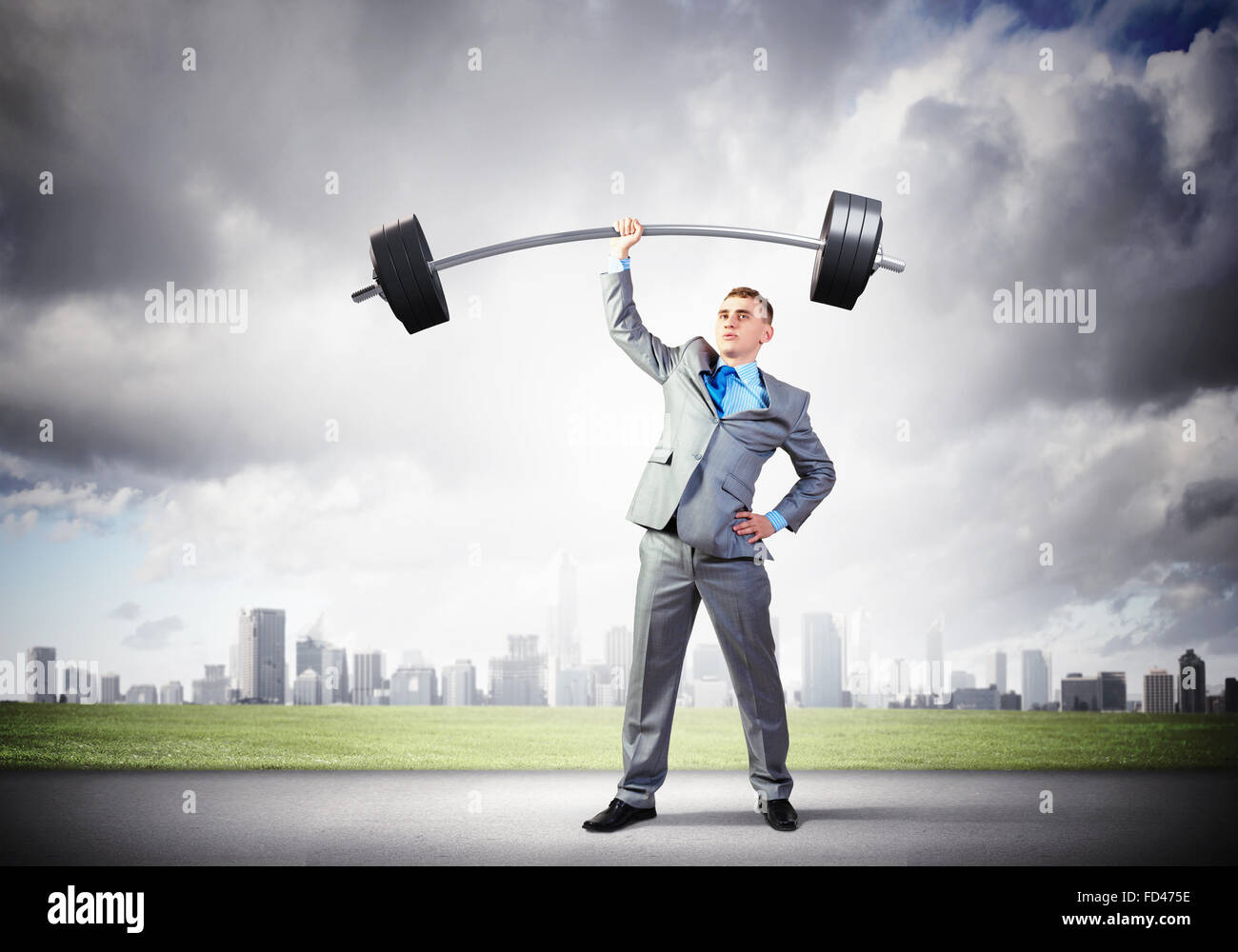 Man lift barbell head hi-res stock photography and images - Alamy