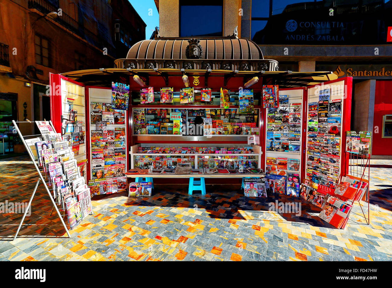 Spain Cartagena newspaper magazine souvenir stall Stock Photo - Alamy