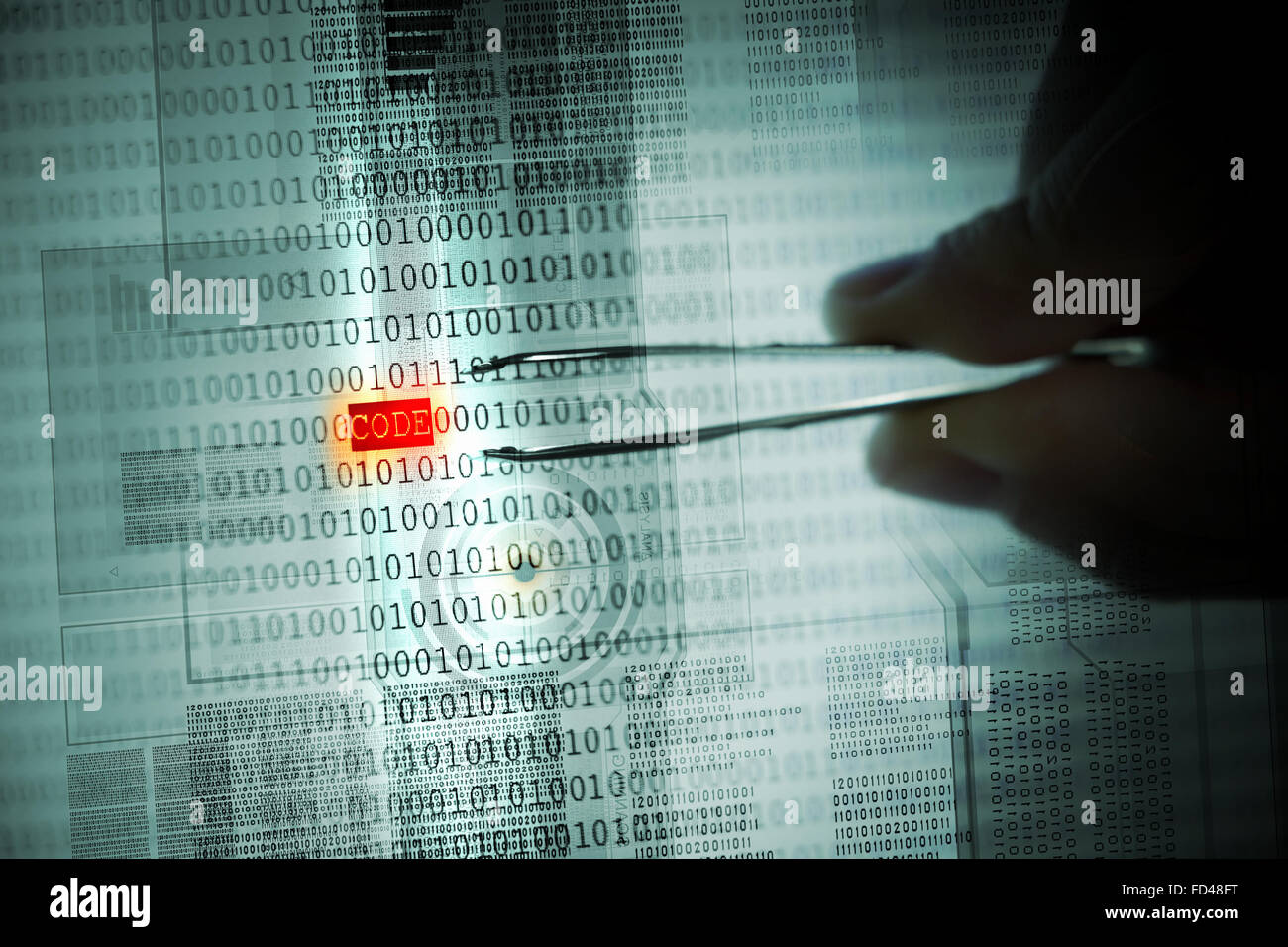 Computer concept with binary code. Security and password Stock Photo ...