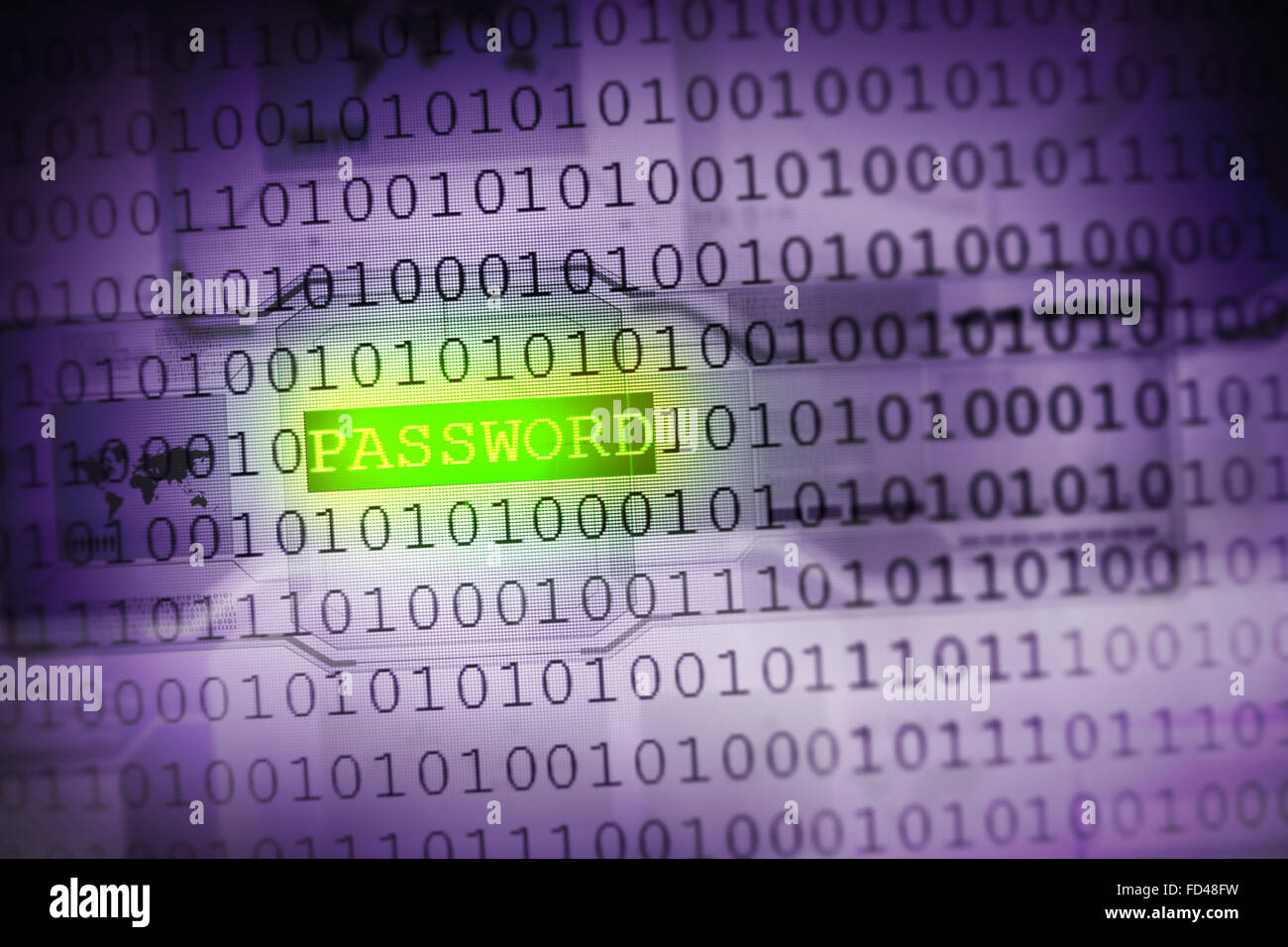 Computer concept with binary code. Security and password Stock Photo ...