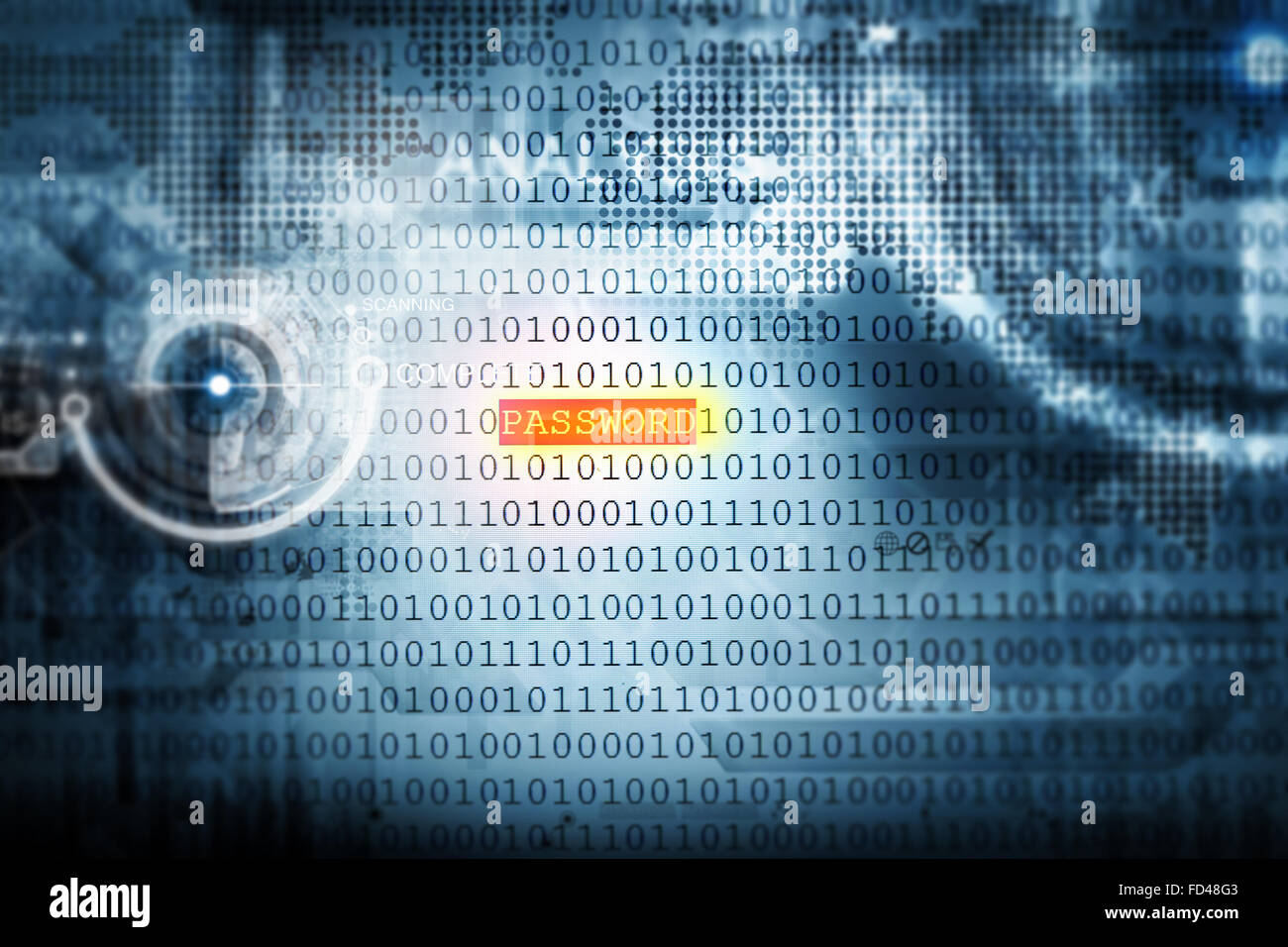 Computer concept with binary code. Security and password Stock Photo ...