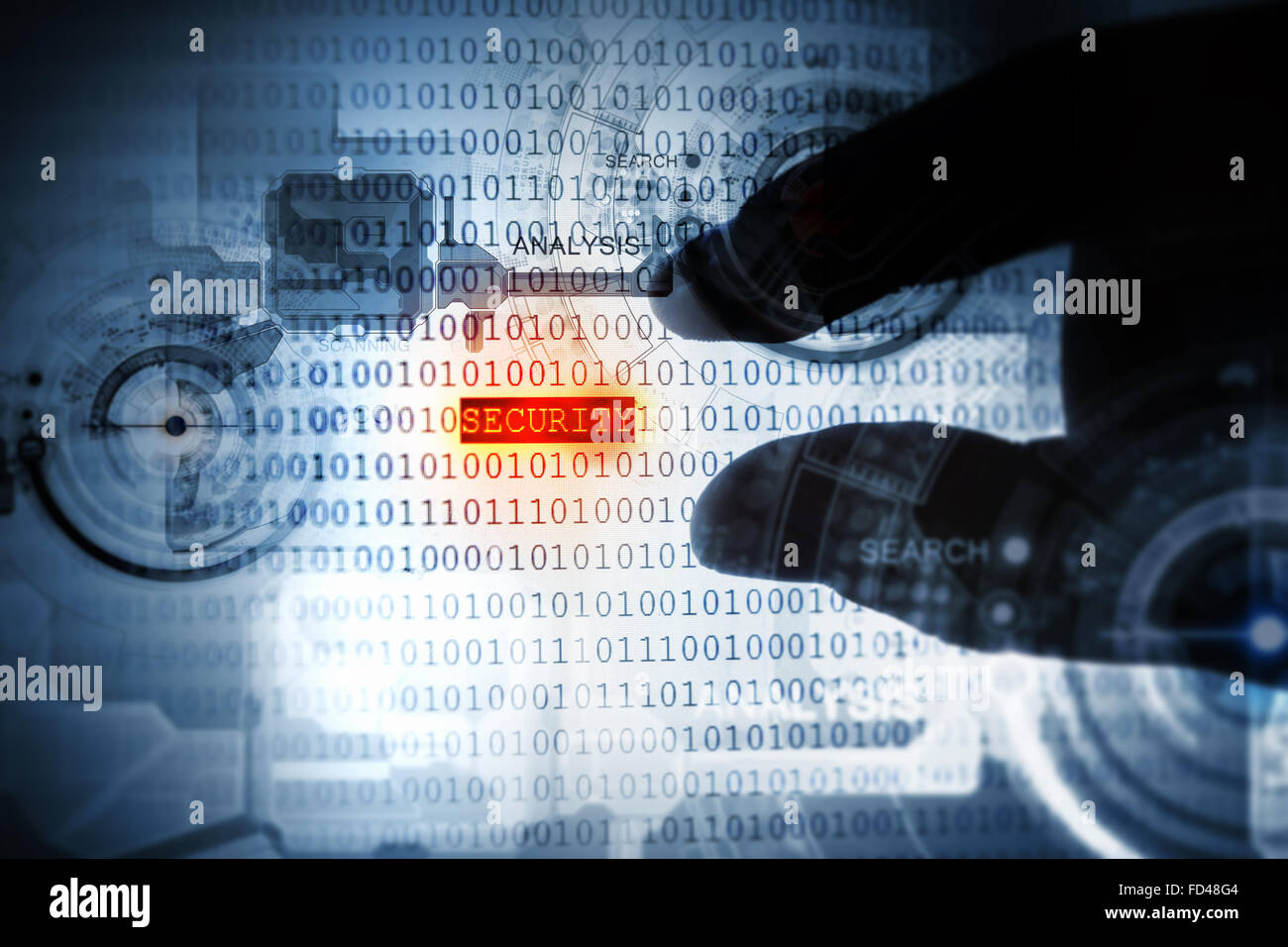 Computer concept with binary code. Security and password Stock Photo ...