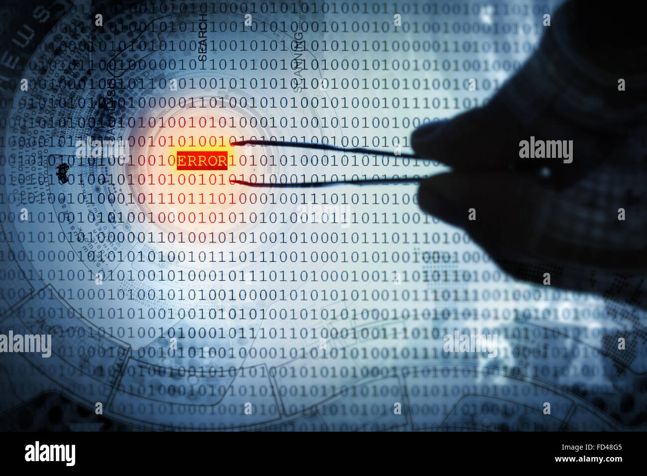 Computer concept with binary code. Security and password Stock Photo ...