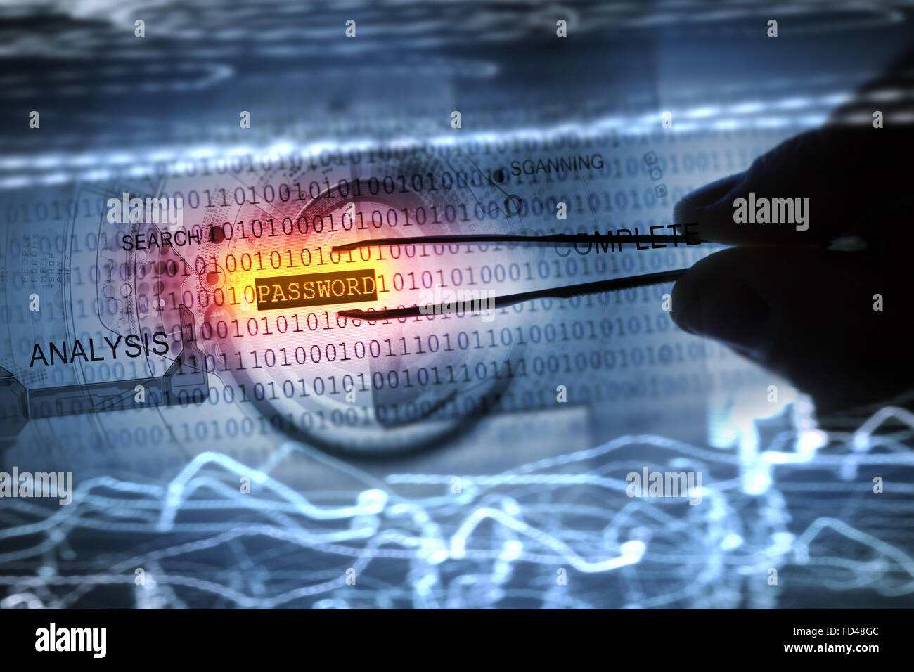 Computer concept with binary code. Security and password Stock Photo ...