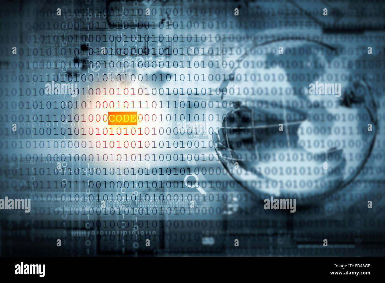 Computer concept with binary code. Security and password Stock Photo - Alamy