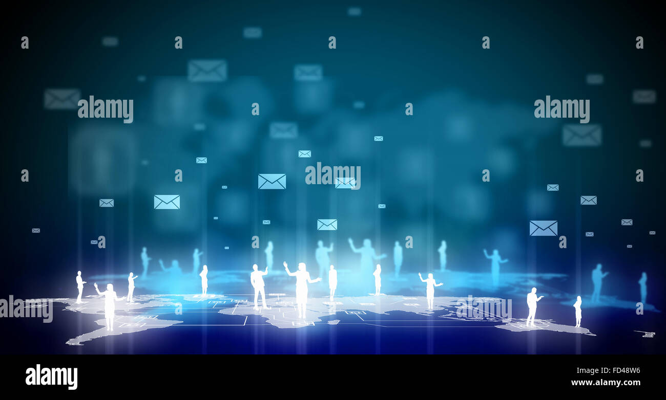 Background media image with icons. Social nets and communication Stock ...