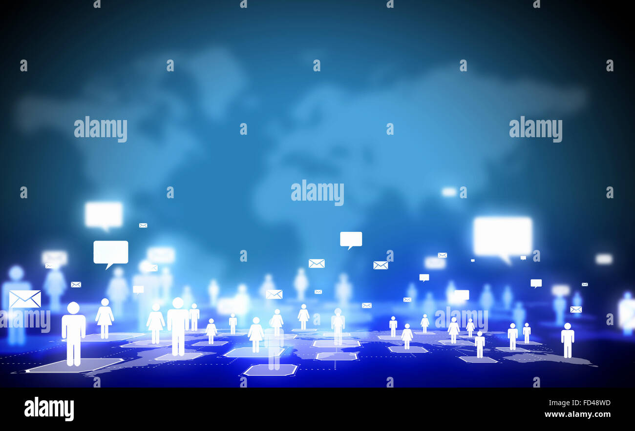 Background media image with icons. Social nets and communication Stock ...
