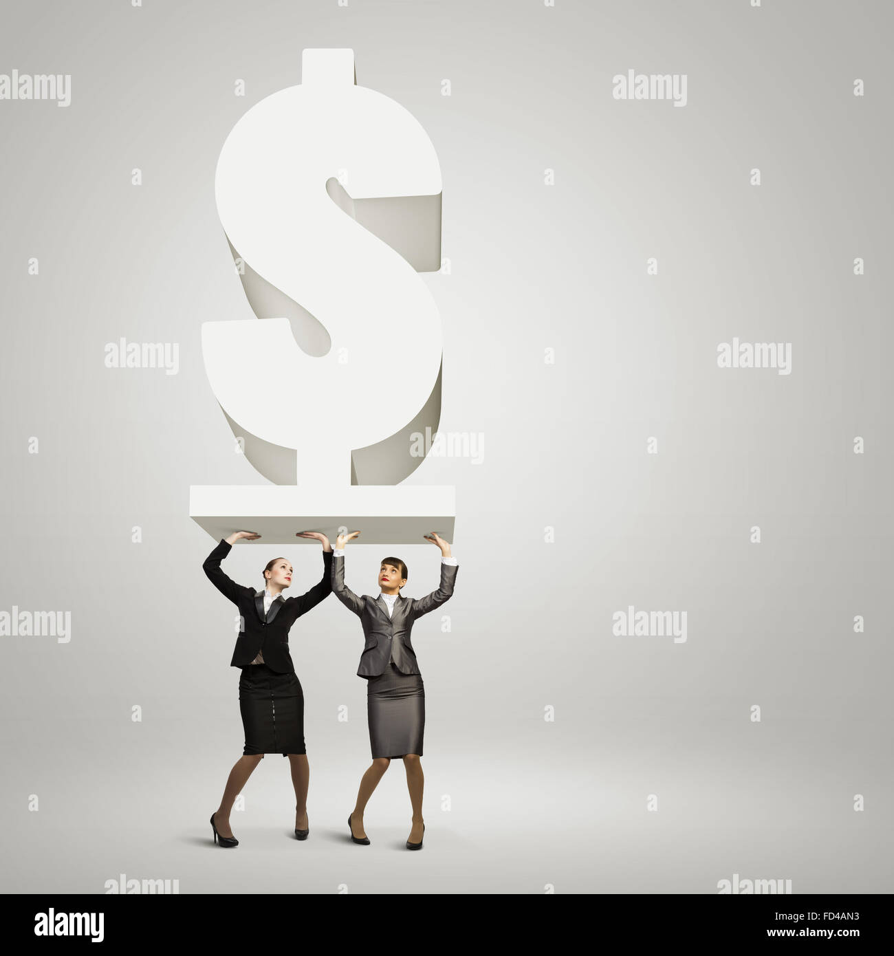 Woman dollar sign above hi-res stock photography and images - Alamy