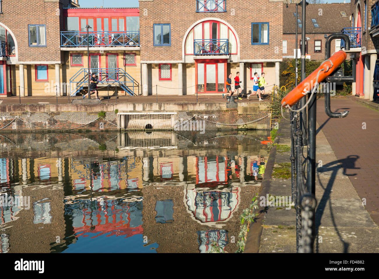 London Docks East End Wapping Shadwell Basin Entrance life buoy water ...