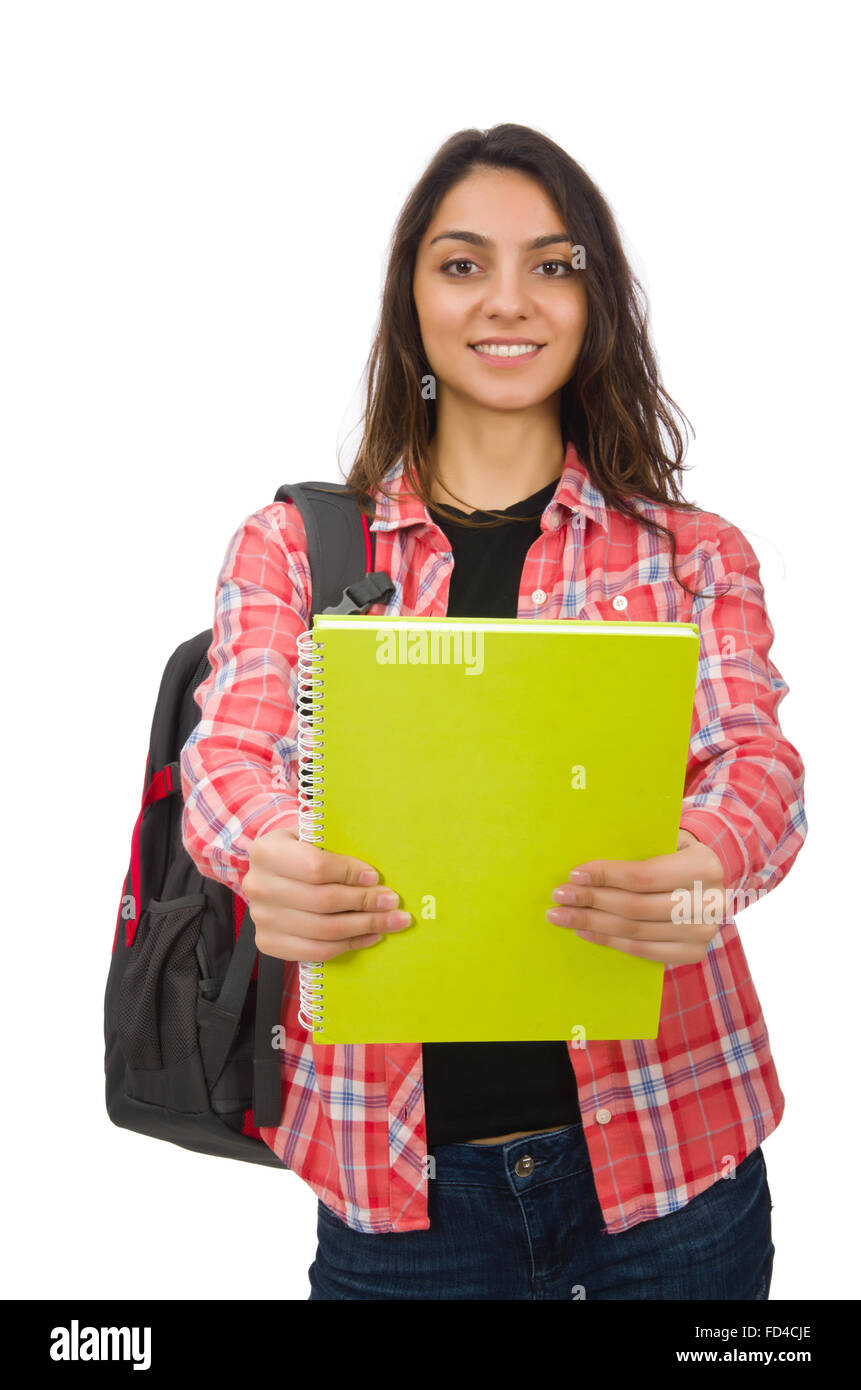 The young student isolated on white Stock Photo - Alamy