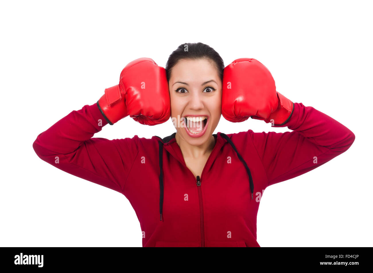 The woman boxer isolated on the white Stock Photo - Alamy