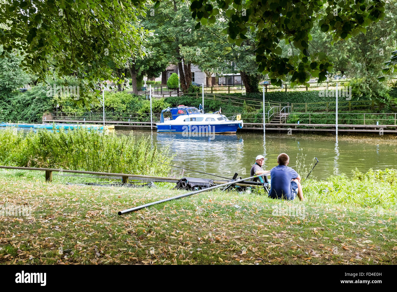 fishing river avon evesham Stock Photo - Alamy