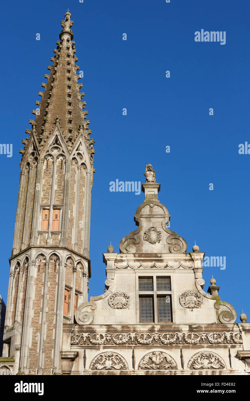 Flemish architecture in Ypres Stock Photo - Alamy