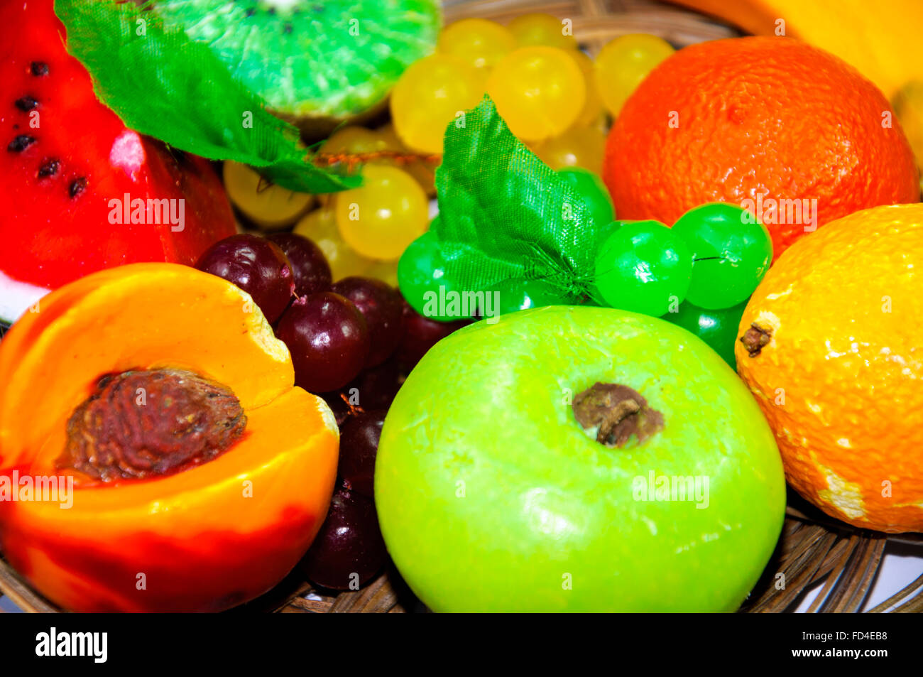 A bunch of fruit shaped scented soap Stock Photo - Alamy