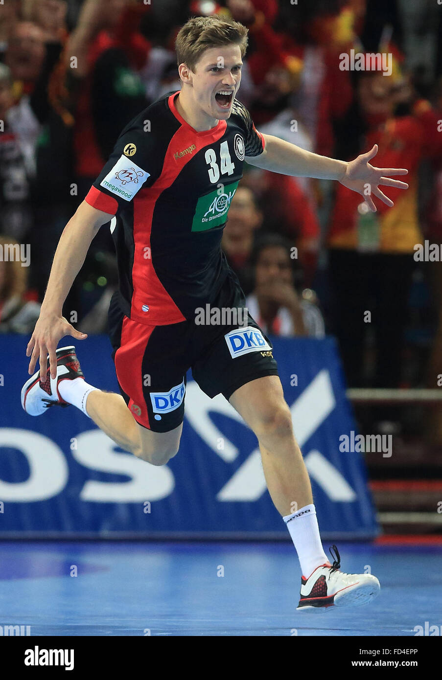 Wroclaw, Poland. 27th Jan, 2016. Germany's Rune Dahmke celebrates ...