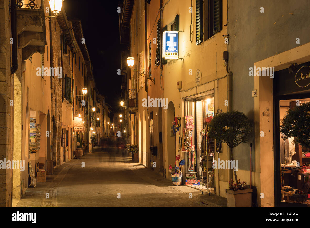 Tuscany town at night Stock Photo - Alamy