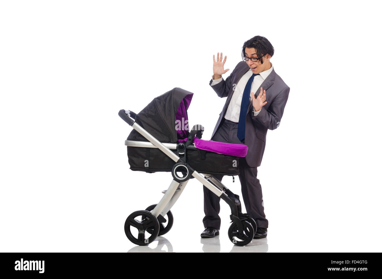 Father Smiling Pram Cut Out Stock Images & Pictures - Alamy