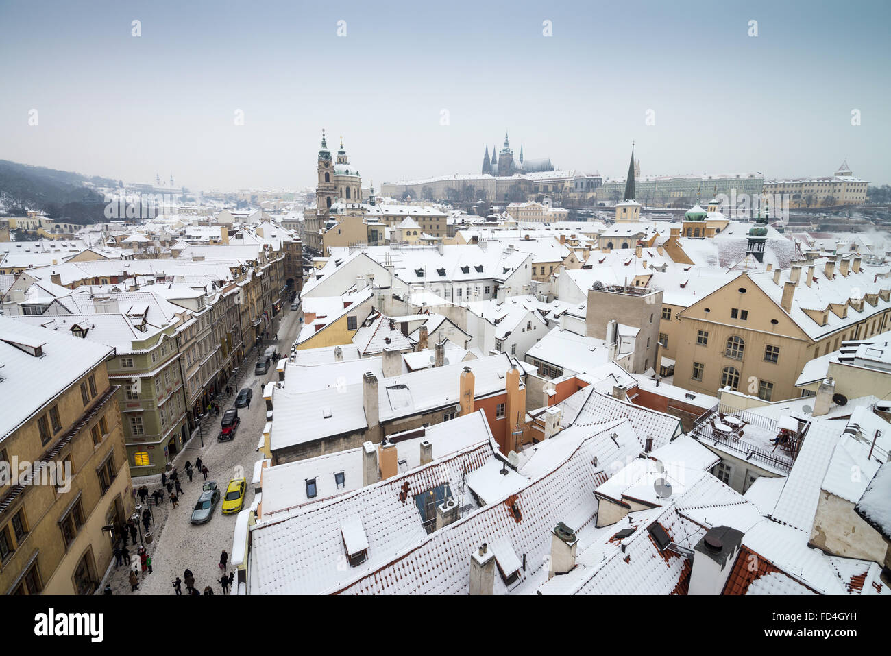 Amazing view of Prague Castle and Lesser town rooftops in Prague in ...
