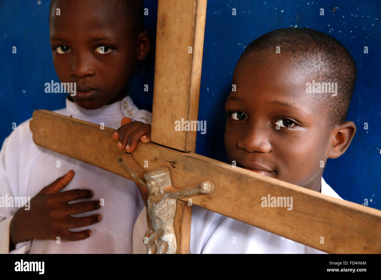 Christian children in church Stock Photo - Alamy