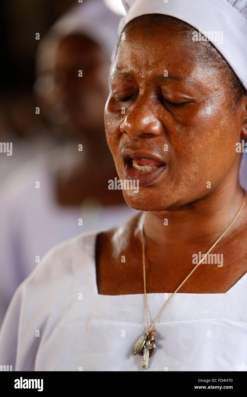 Sunday celebration at the Celestial Church of Christ. Singing Stock ...