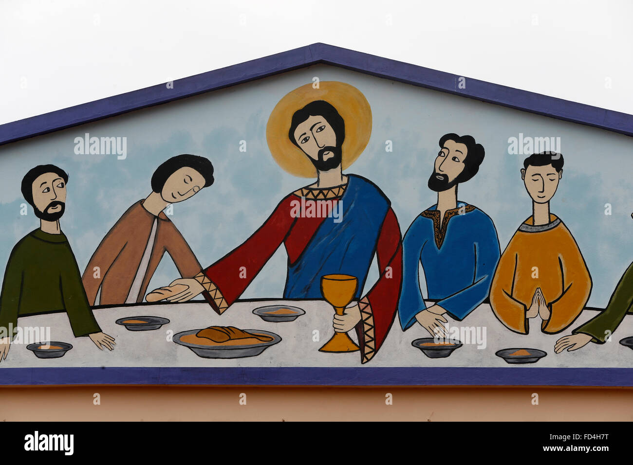 Holy sacrament church pediment, Dasso Stock Photo - Alamy