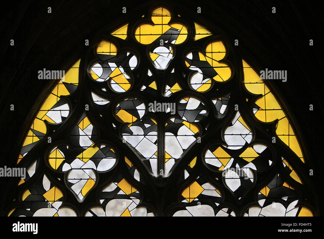 Contemporary yellow stained glass window Stock Photo - Alamy