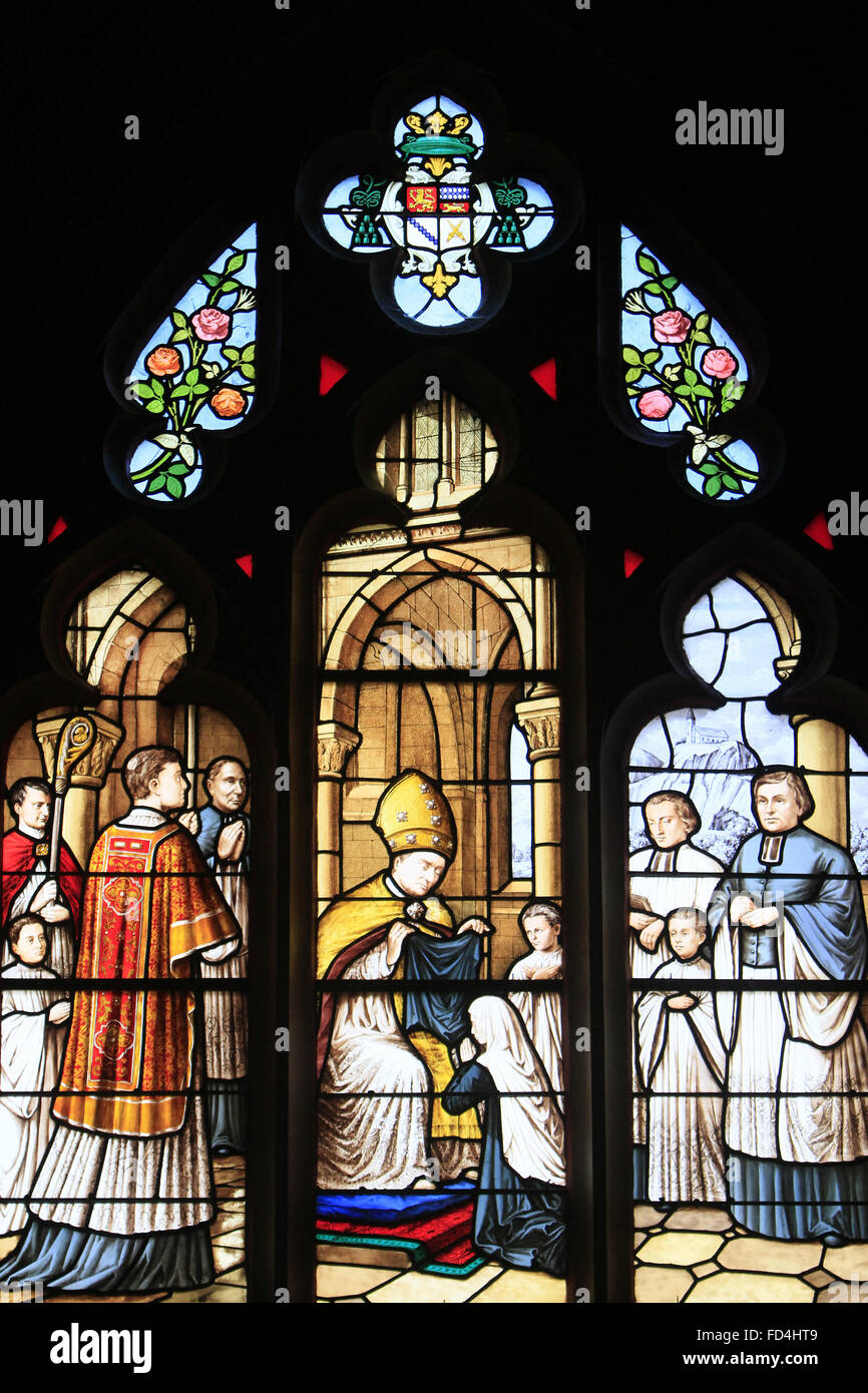 Stained glass window. St. Bernadette. The Chapel of the Immaculate ...