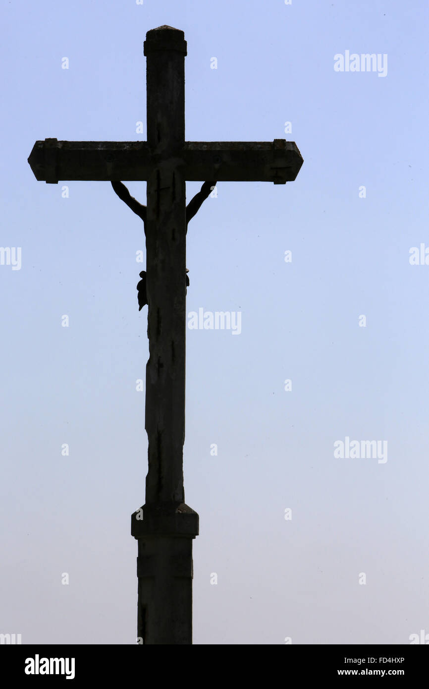 Silhouette of a cross Stock Photo - Alamy