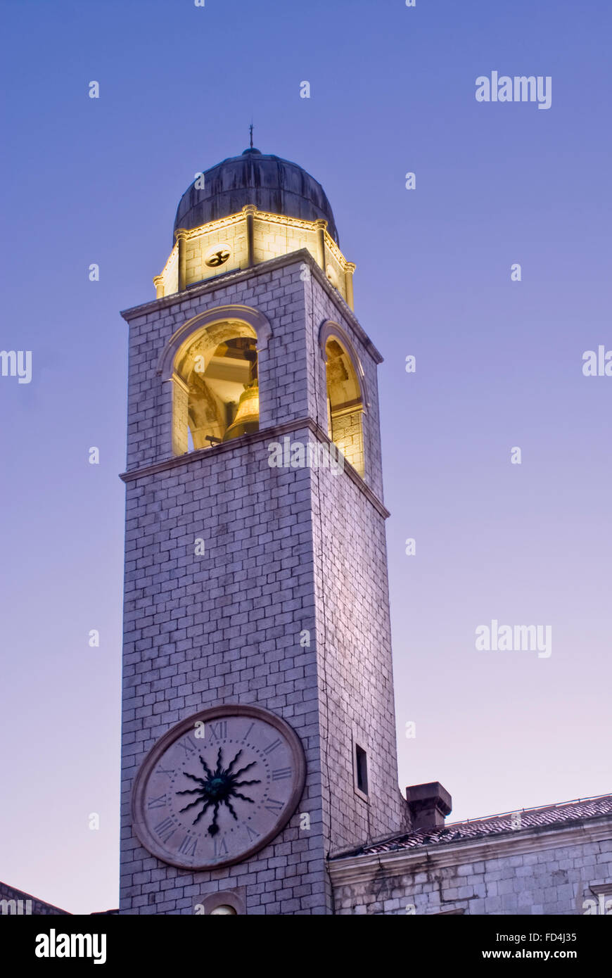 The Clock tower in Dubrovnik, Dalmatia, Croatia Stock Photo - Alamy