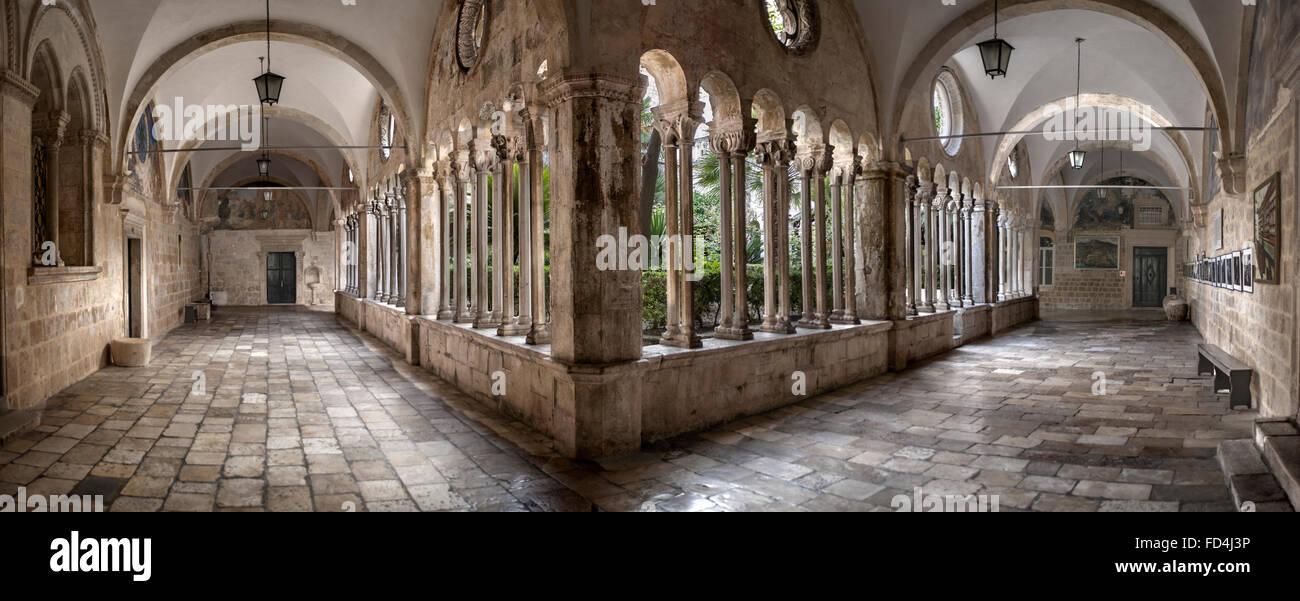 Cloister of the Franciscan Monastery, Dubrovnik, Croatia Stock Photo ...