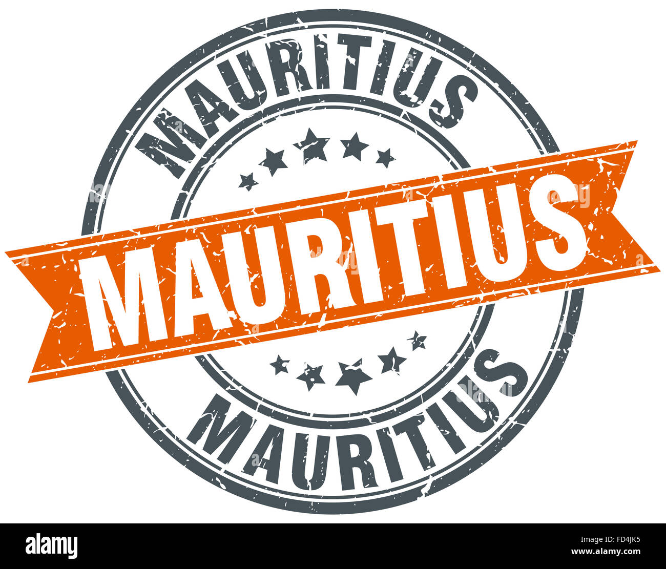 Mauritius red round grunge vintage ribbon stamp Stock Photo - Alamy