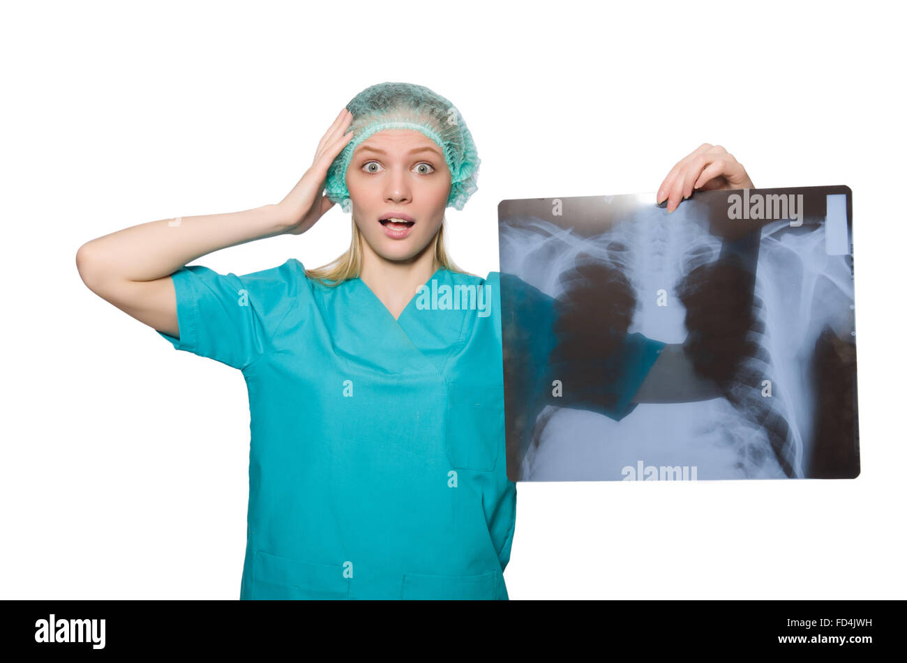 The woman doctor isolated on white Stock Photo - Alamy