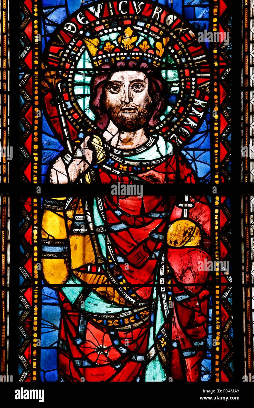 Our Lady of Strasbourg Cathedral. Stained glass window, 13th century ...