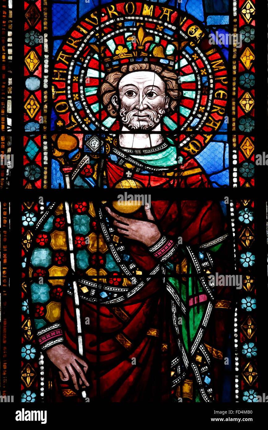 Our Lady of Strasbourg Cathedral. Stained glass window, 13th century ...