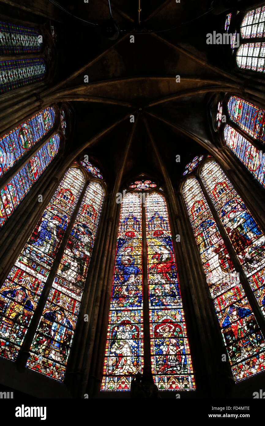 Metz Cathedral. Chapel of Notre Dame de la Ronde. Stained glass windows ...