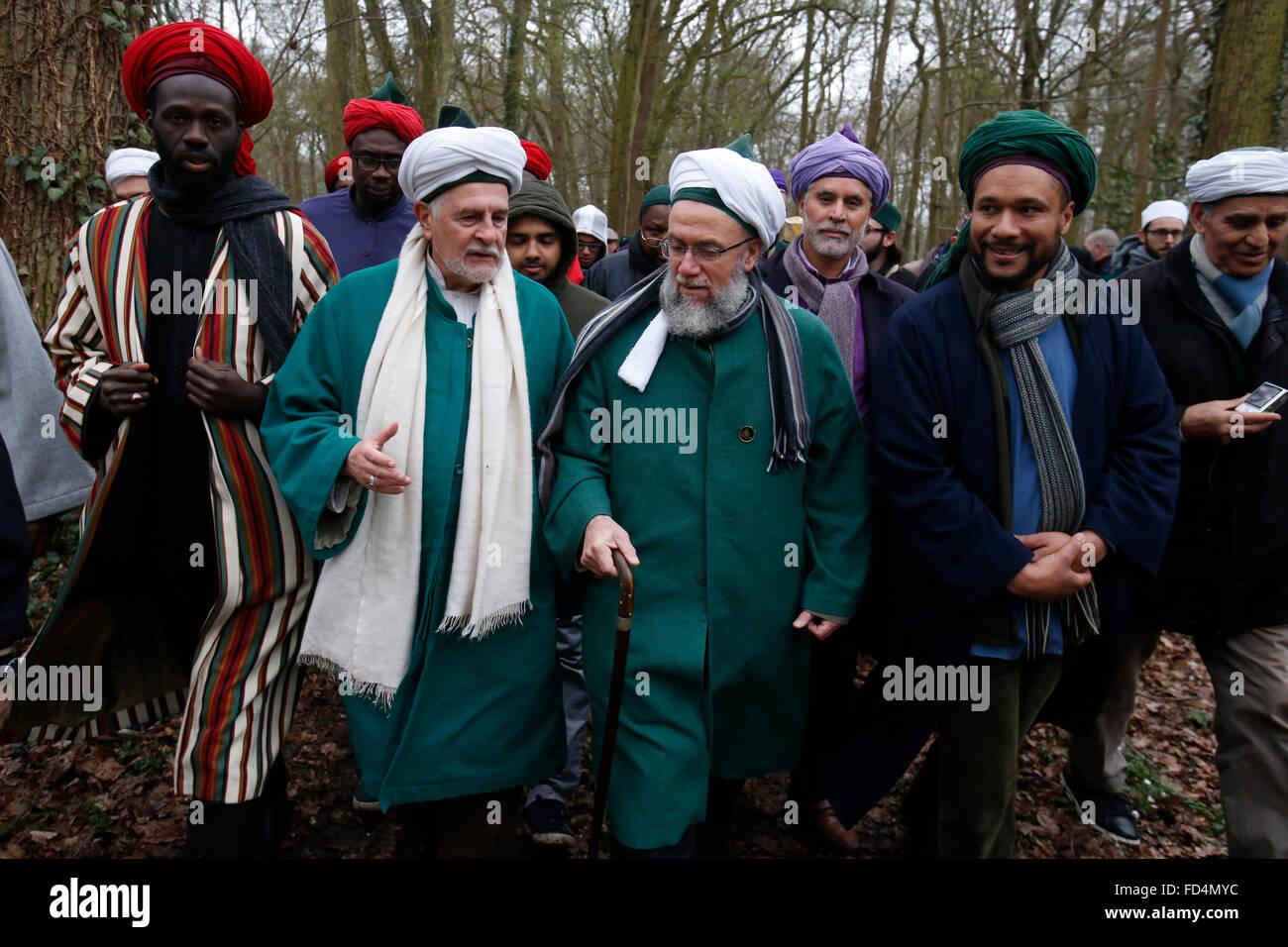 Naqshbandi sufis taking a walk with their leader sheikh Mehmet Adil Al ...