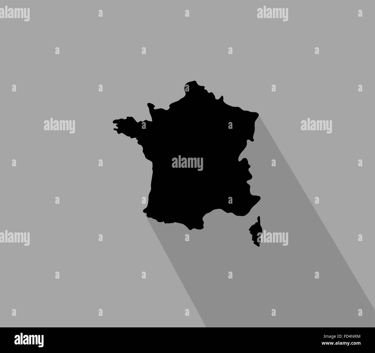 France map in flat design Stock Photo - Alamy