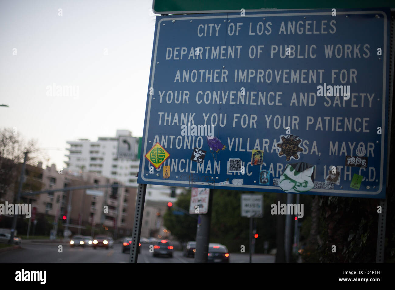 Stickers on sign hi-res stock photography and images - Alamy