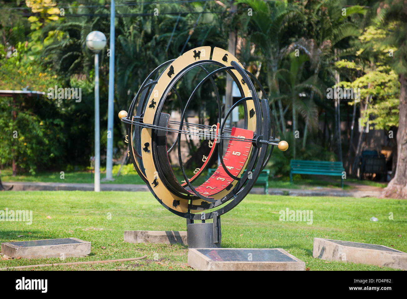 Large Sundial in Lumpini Park, Bangkok, Thailand Stock Photo - Alamy
