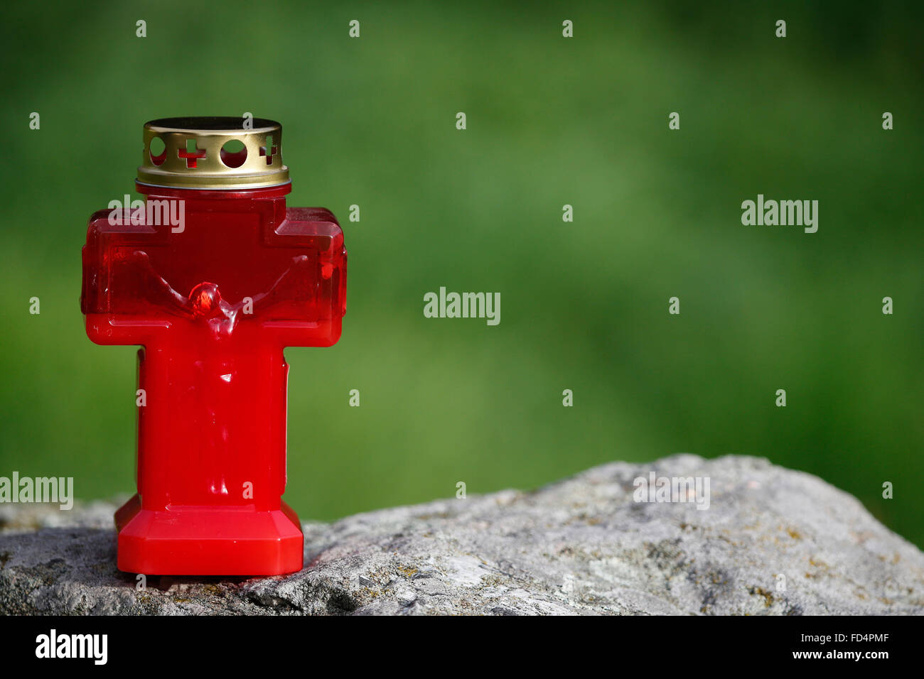 Red church candle Stock Photo - Alamy