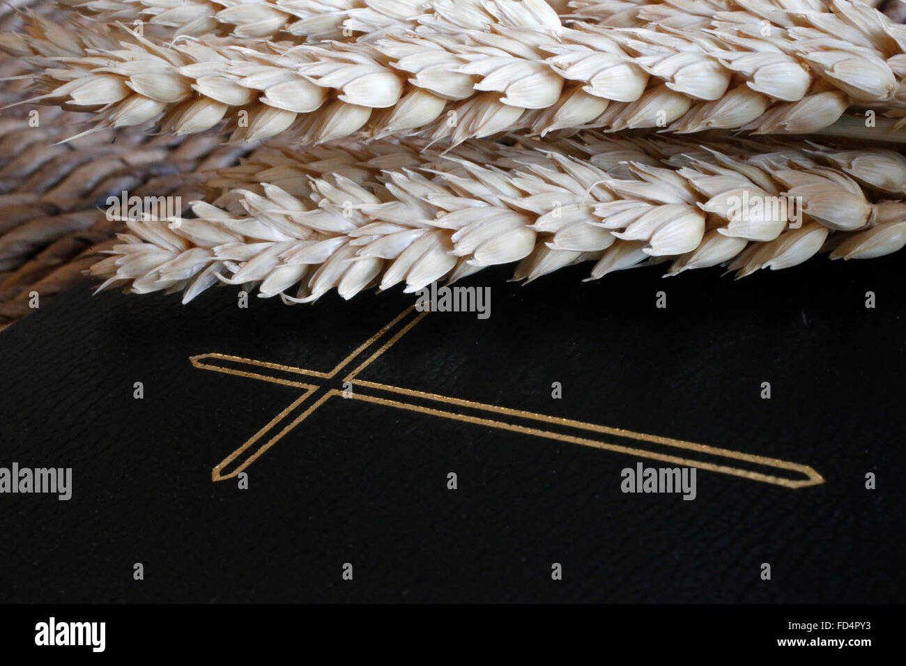 Holy Bible and wheat Stock Photo - Alamy