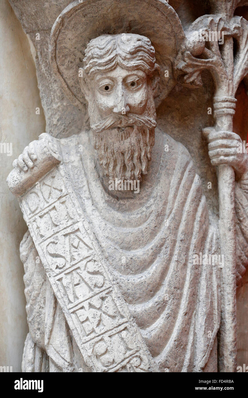 National Museum of French monuments. Saint Foy abbey church, Conques ...