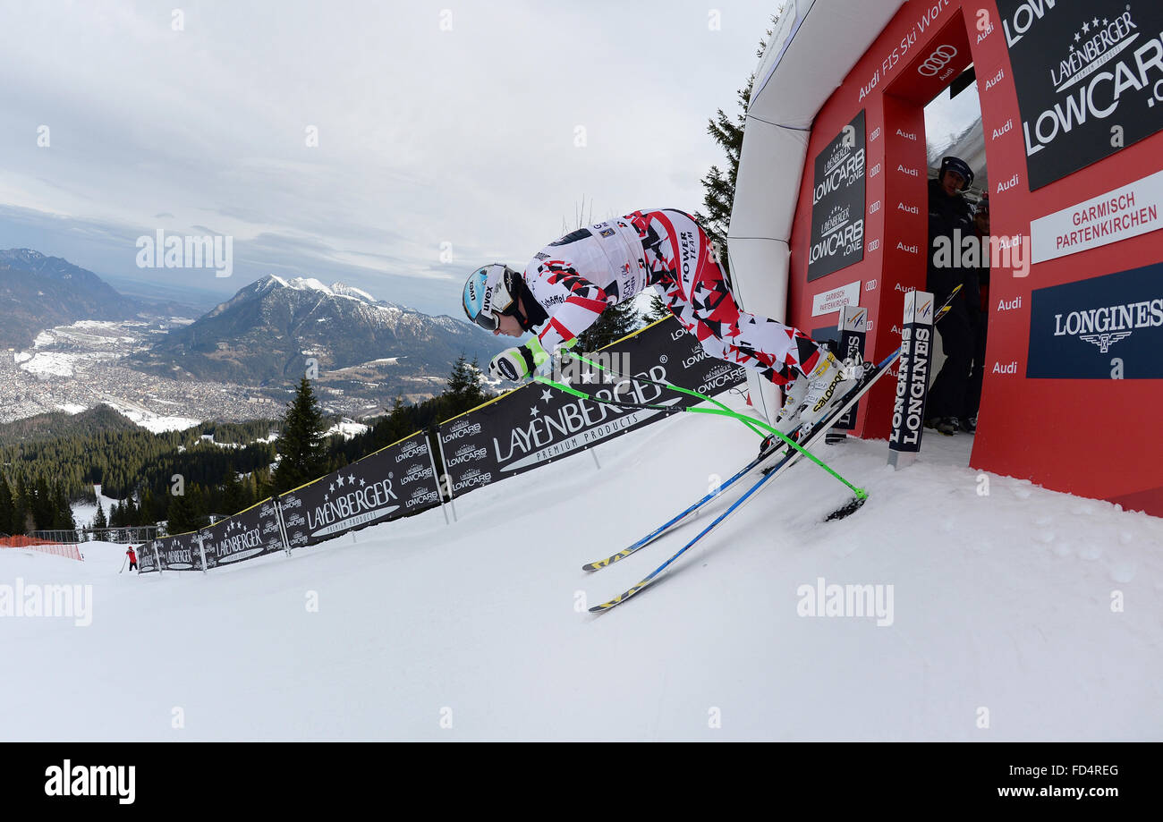 Garmisch-Partenkirchen, Germany. 28th Jan, 2016. Hannes Reichelt of ...
