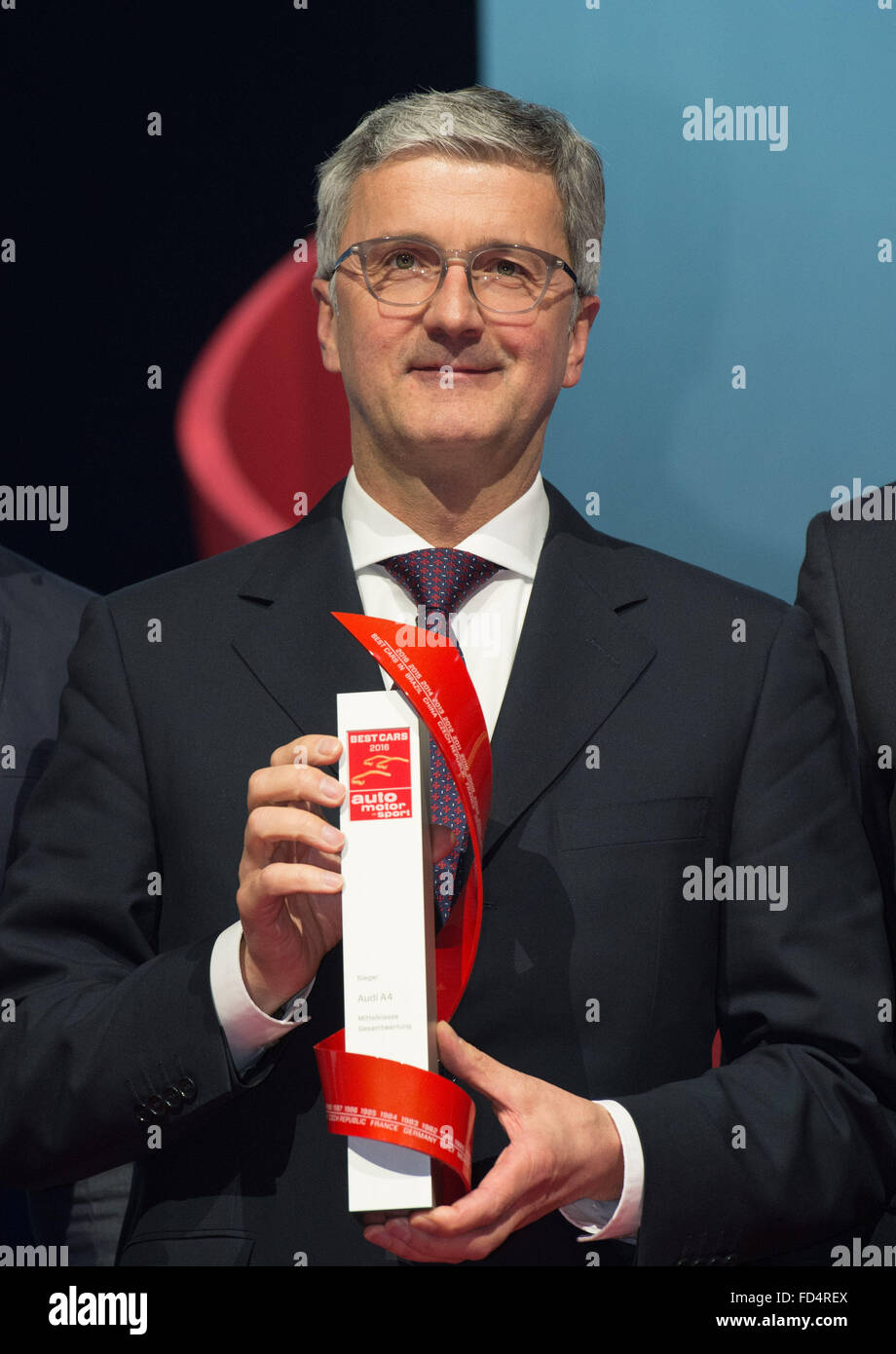Cologne, Germany. 28th Jan, 2016. CEO of Audi AG, Rupert Stadler, holds ...