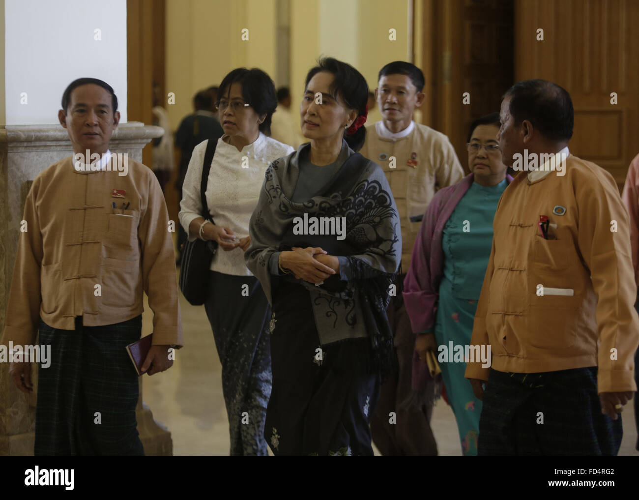 Nay Pyi Taw, Myanmar. 28th Jan, 2016. Myanmar's National League for ...