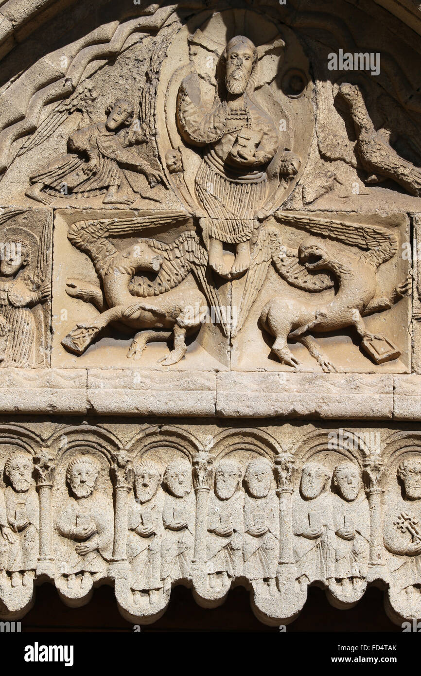 Ganagobie Abbey. The four winged creatures that symbolise the Four ...