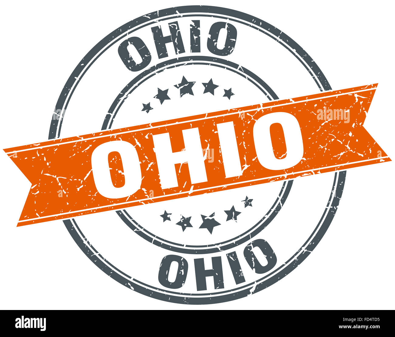Ohio red round grunge vintage ribbon stamp Stock Photo - Alamy