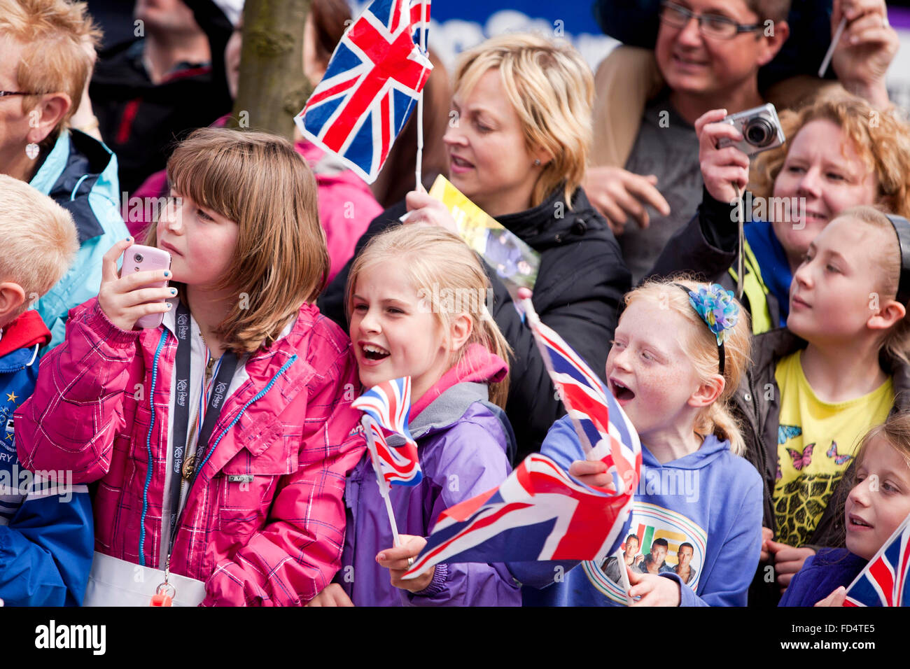 Olympic torch relay at Bury Town Hall Stock Photo - Alamy